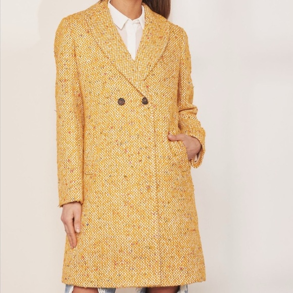 J. Crew | Jackets & Coats | J Crew Yellow Multi Tweed Daphne Pea Coat ...